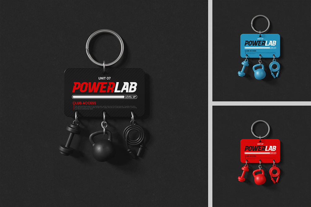 Gym Keychain with Charms Mockup