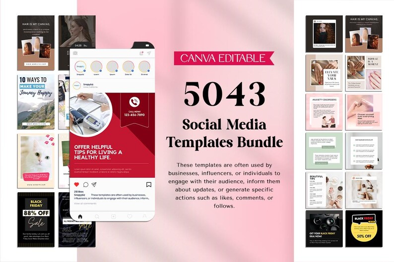 5000+ Ultimate Social Media Canva Template Bundle Neutral Instagram ...