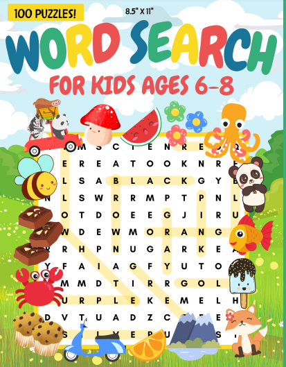 Word Search Printable for Kids (PDF Download) – 100 Fun Puzzles for Age ...