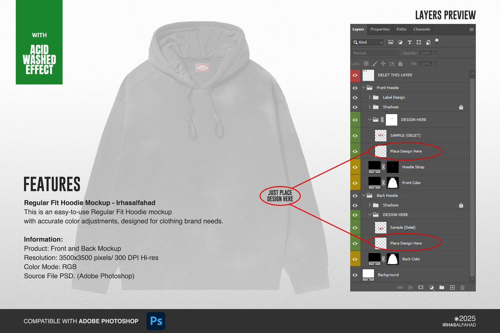 Regular Fit Hoodie Mockup