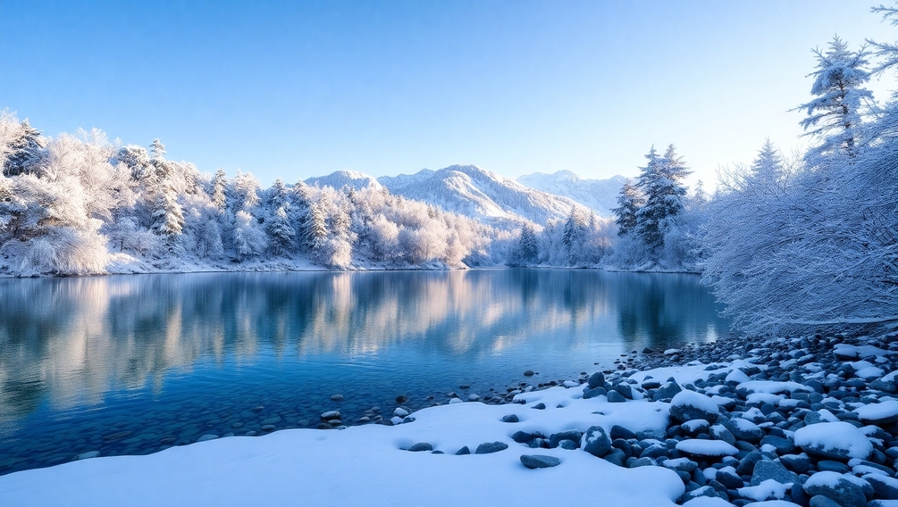 Frozen Serenity A Winter Wonderland Reflection HD Wallpaper