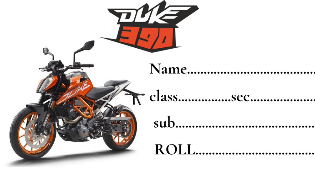 KTM Bike lable For SCHOOL
