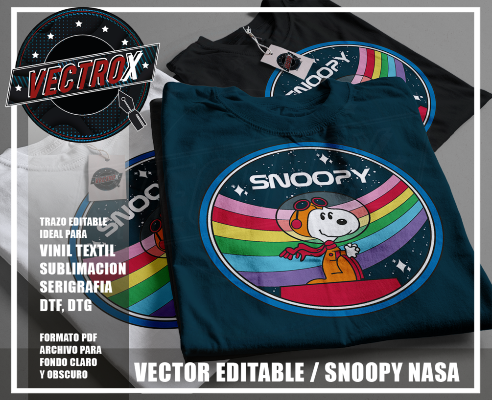 Vector Editable - Snoopy Nasa