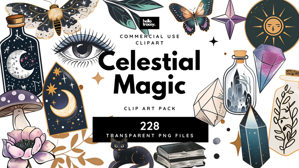 Celestial Magic PNG Clip art for commercial use, Potions Star Sun Moon ...