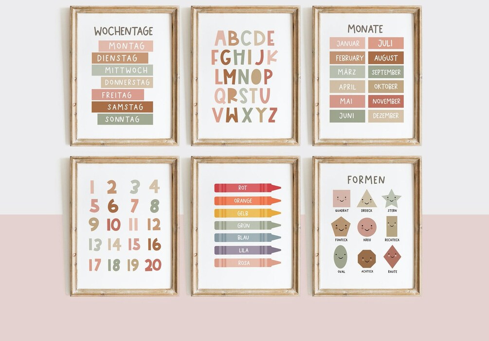 Set of 48 Educational Posters, Homeschool Prints, Montessori Classroom ...