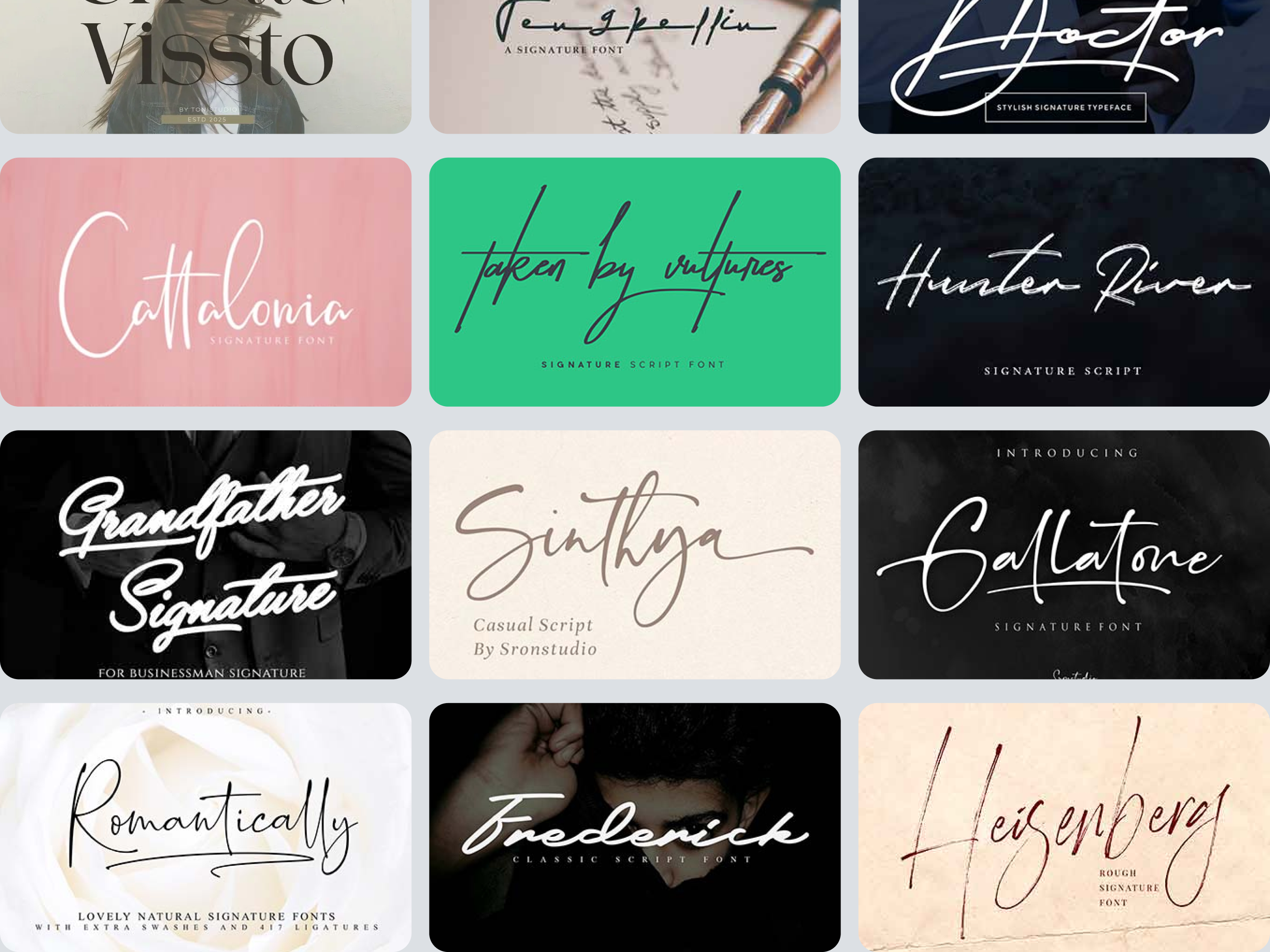 70+ Caligraphy & Signature Fonts Bundle