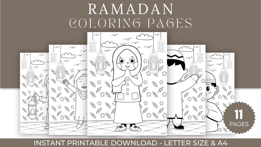 Printable Ramadan Coloring Pages Sheets - Fun Islamic Activities