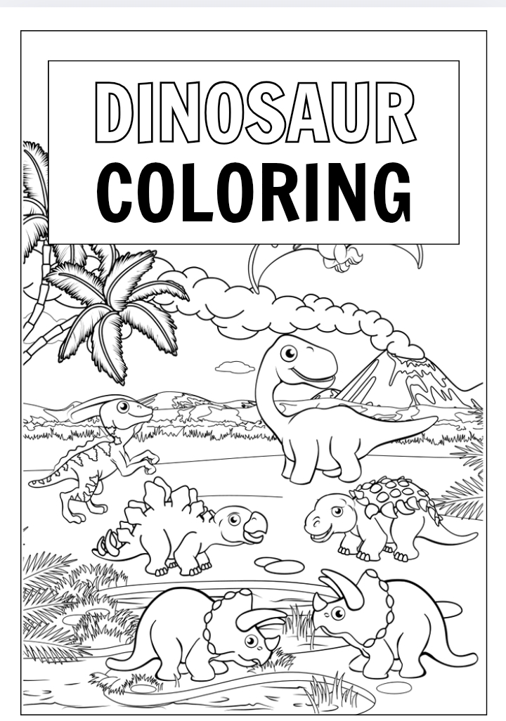 Dino-world coloring book