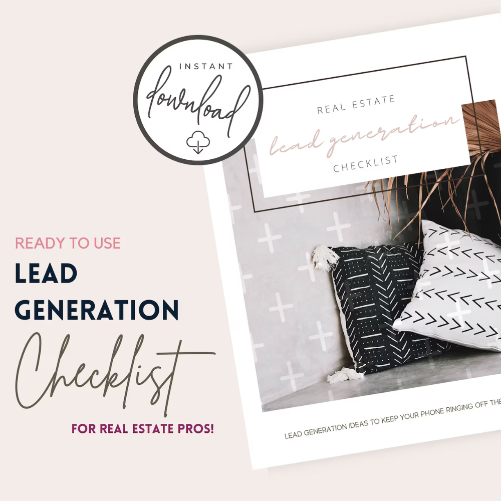 Real Estate Lead Generation Checklist, Realtor Marketing Printable PDF, Instant download ...