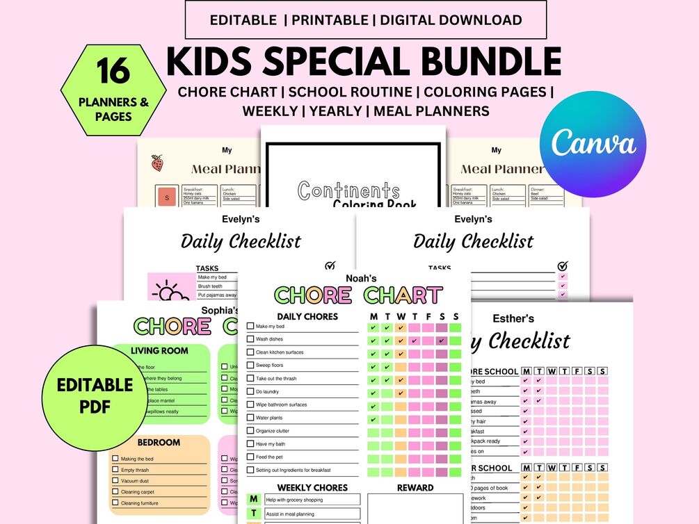 Kid's Chore Chart Bundle