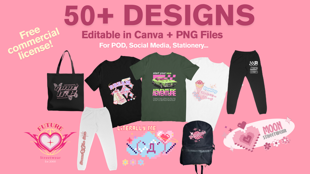 50+ Multi-Use Design Templates | Editable in Canva + PNG Files