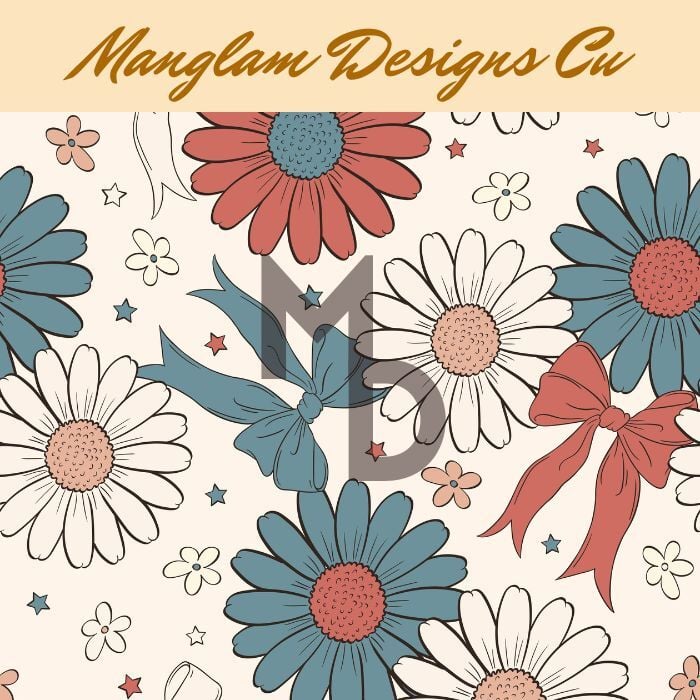 Coquette Bows seamless repeat pattern, USA independence, Red Blue White ...