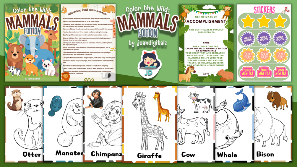 Color the Wild: Mammals Edition by joandigitalz - 45 Coloring Pages ...