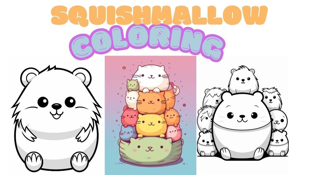 Animal squishmallow coloring pages for kids