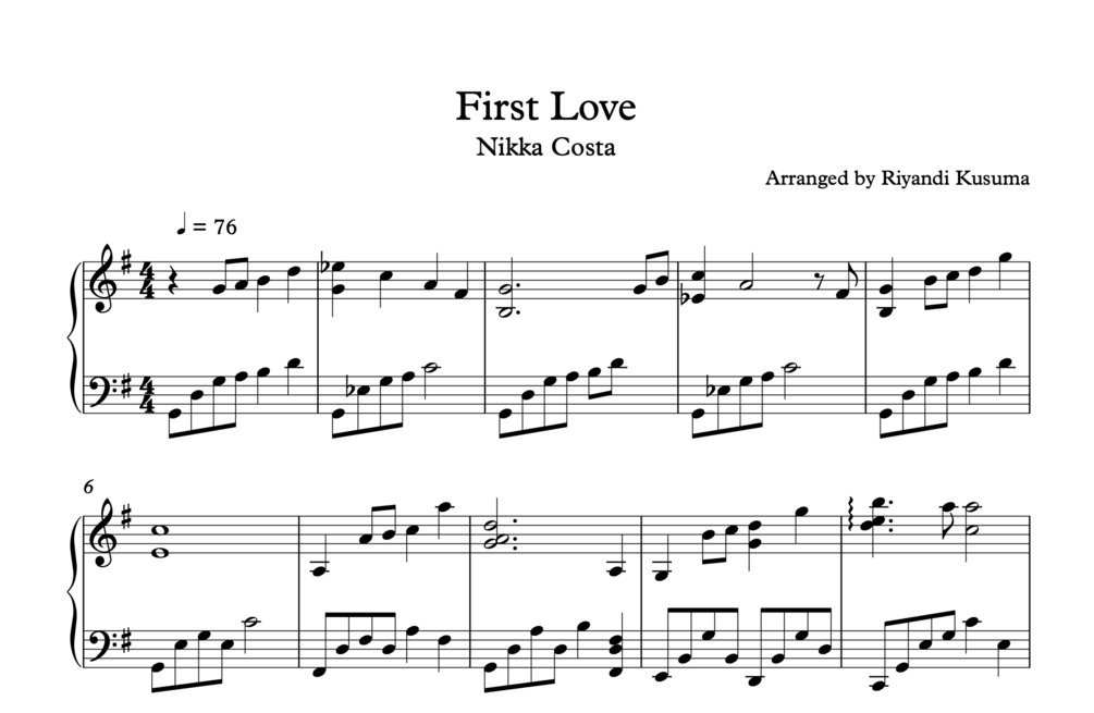 First Love - Nikka Costa (Sheet Music)