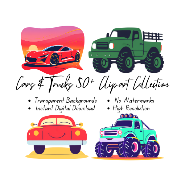 Transportation Clipart Bundle Collection | 12x12 Inches | High ...