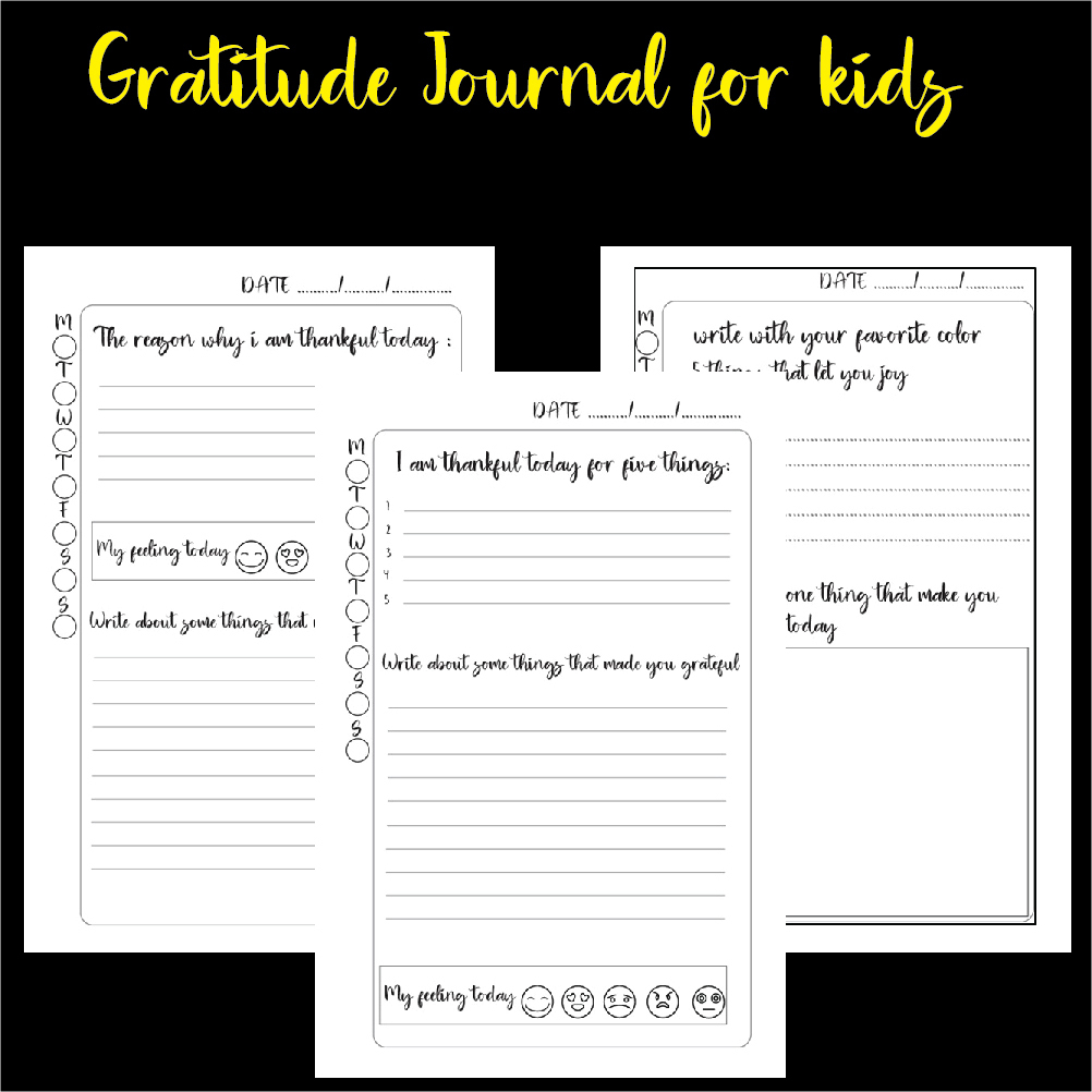 Gratitude Journal for Kids ages 4-8
