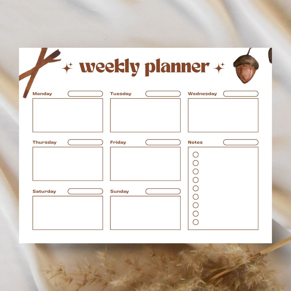 Weekly Planner Cute To Do List Printable Weekly Planner Boho Horizontal ...