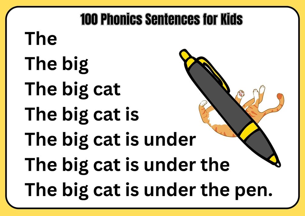 100 Phonics Sentences for Kids