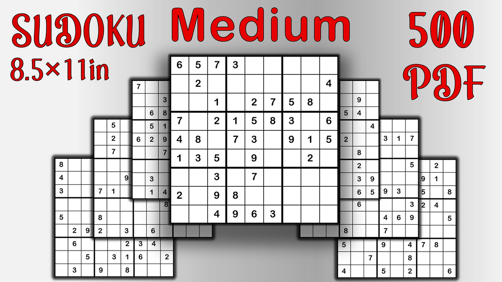 500 Medium Sudoku Challenges with 500 Corresponding Solutions in KDP ...