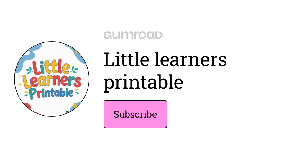 Little learners printable