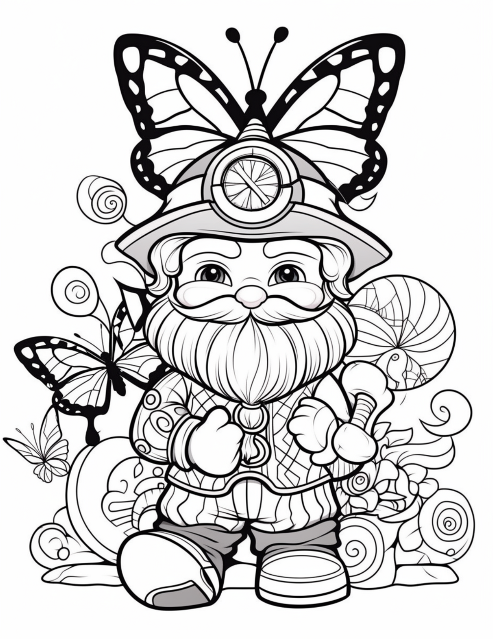 50 Gnomes Adventures Coloring PDF File A4 Pages for Adult and Kids ...