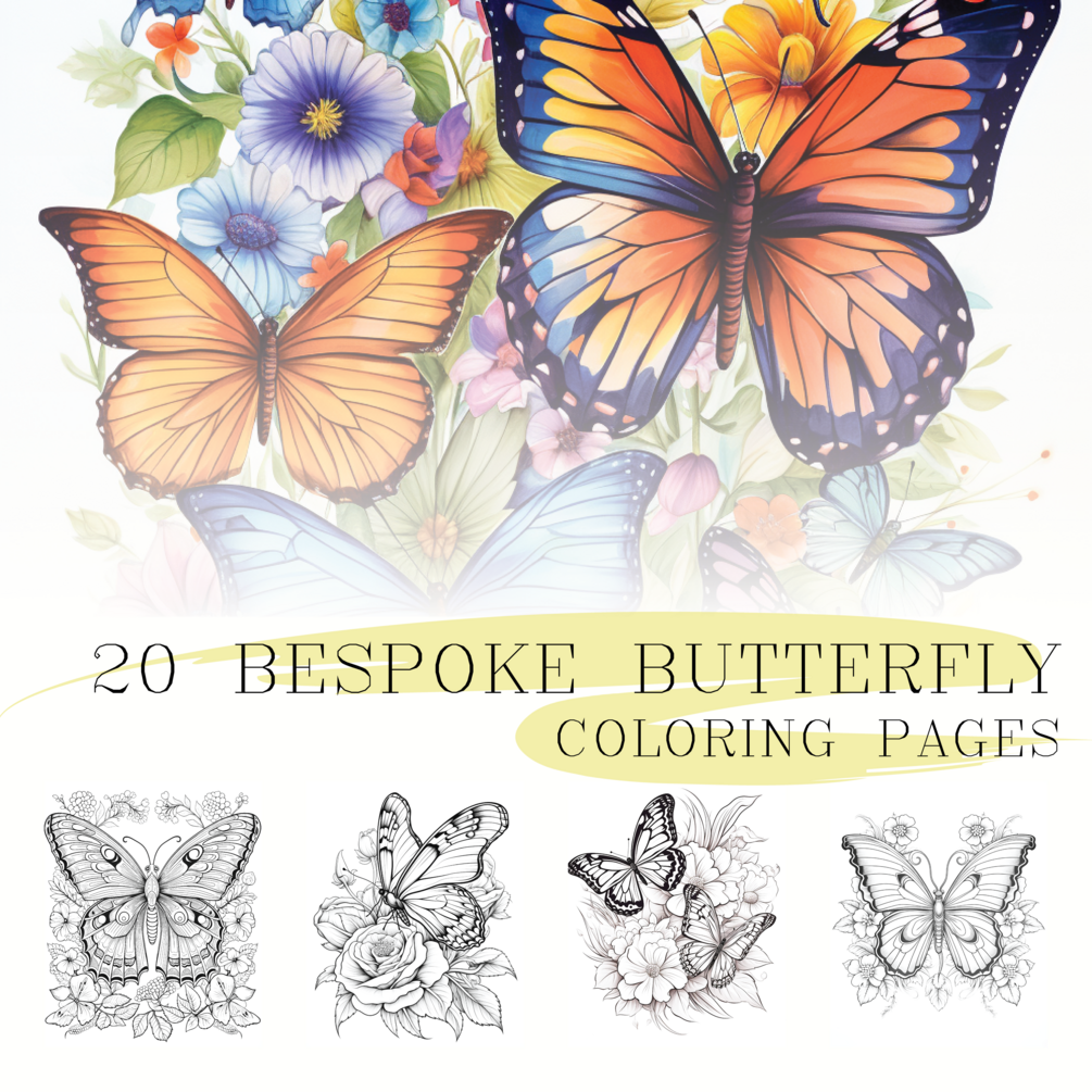 20 Butterflies Downloadable Coloring Pages