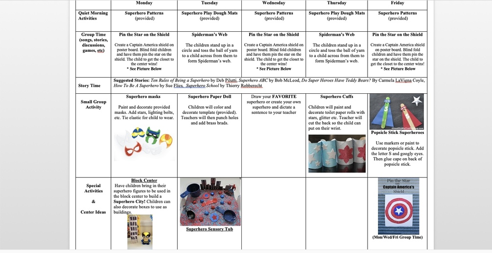 Preschool Summer Camp Lesson Plans (9 Weeks)