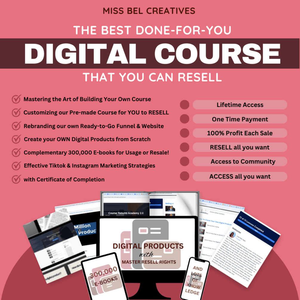 Done-for-you | DIGITAL PRODUCT COURSE BUNDLE | Miss Bel Creatives