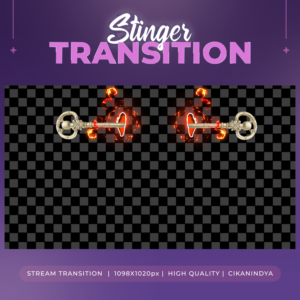 Animated Stinger Transition | Fiery Ancient Key Portal Effect for ...