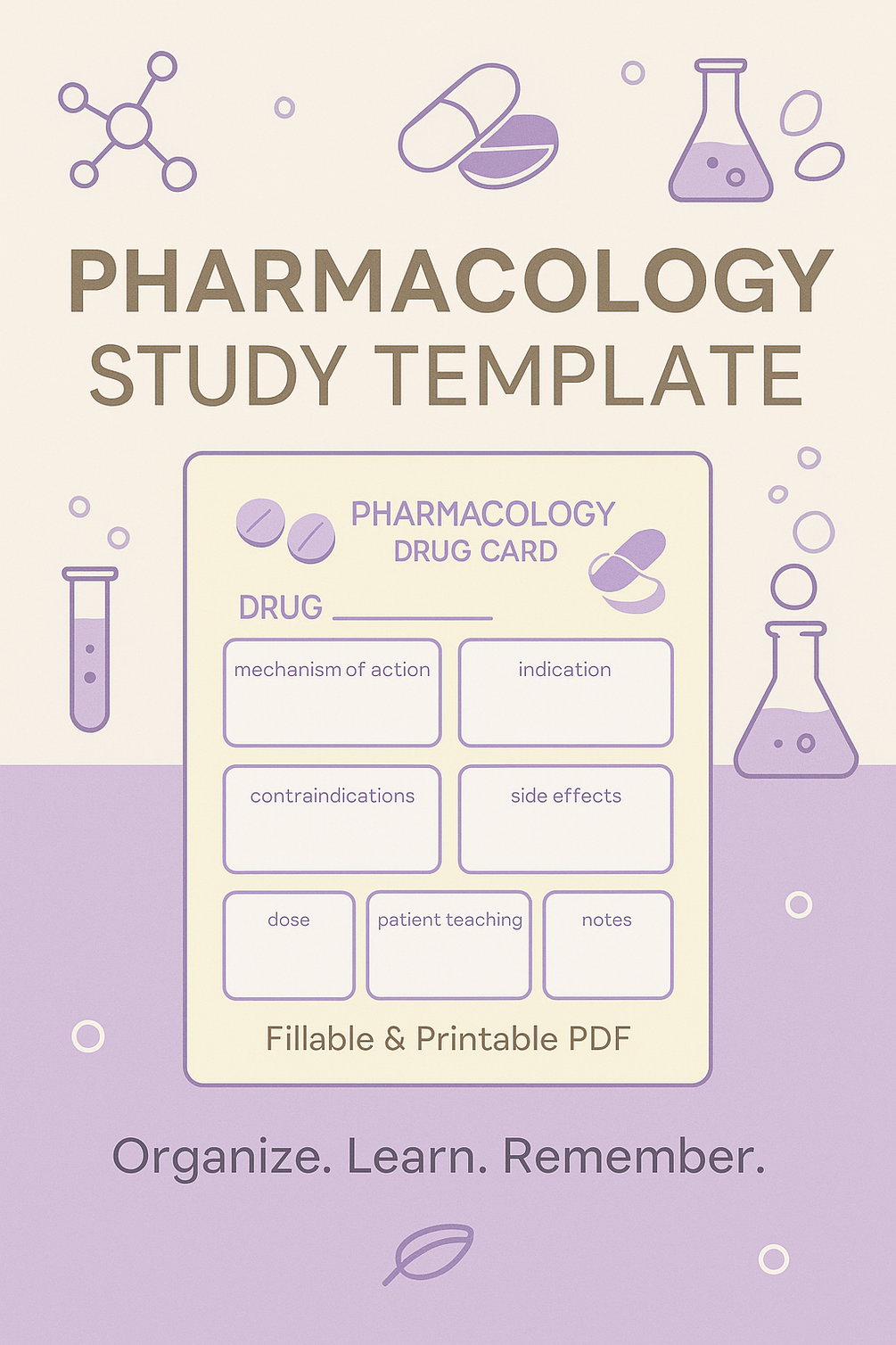 Pharmacology Drug Study Template – Fillable & Printable PDF