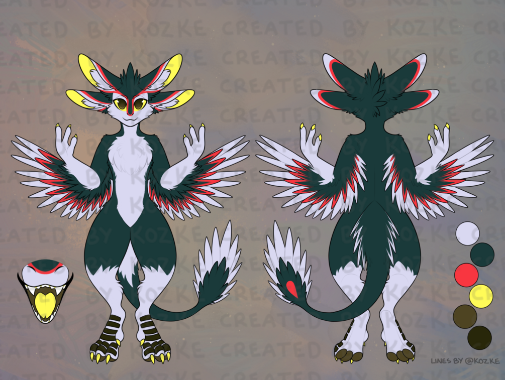 Furry Avali Reference Sheet Base 1
