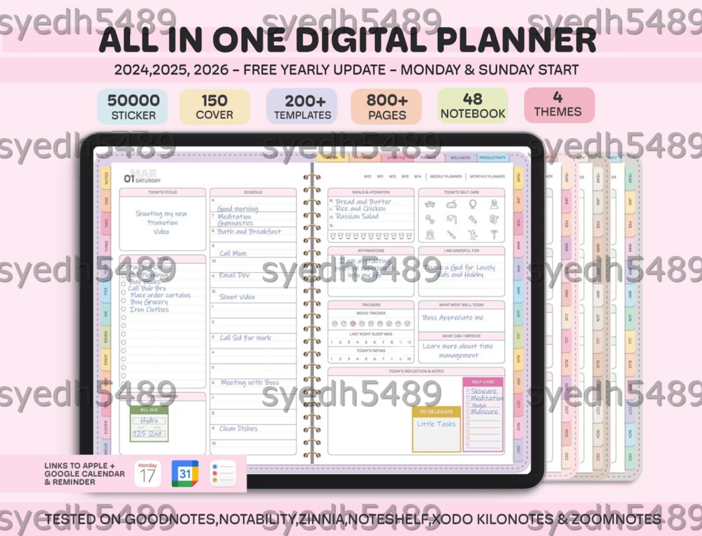 All-in-one Digital Yearly Planner/Journal