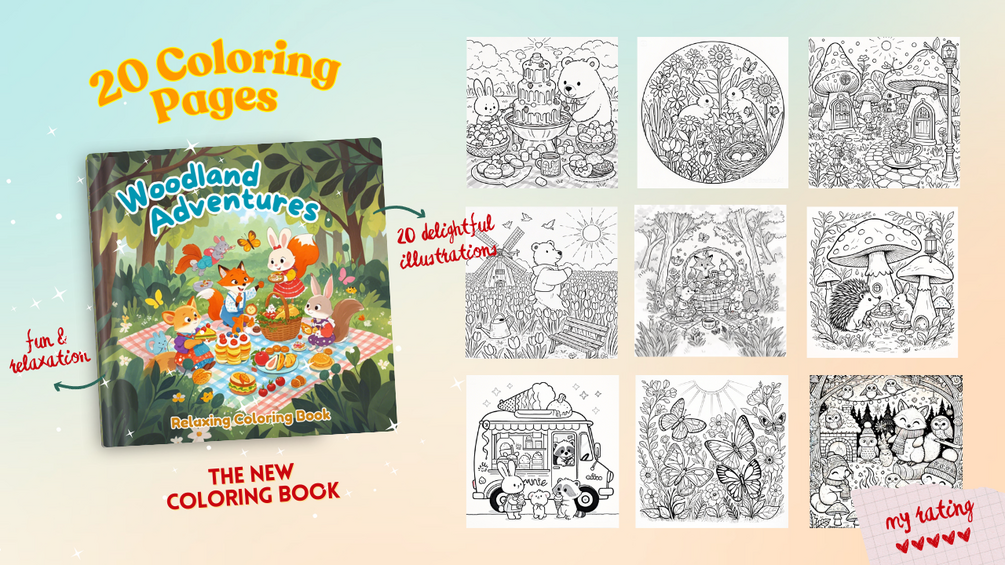 Woodland Adventures: A Magical Animal Coloring Pages for Adults and ...