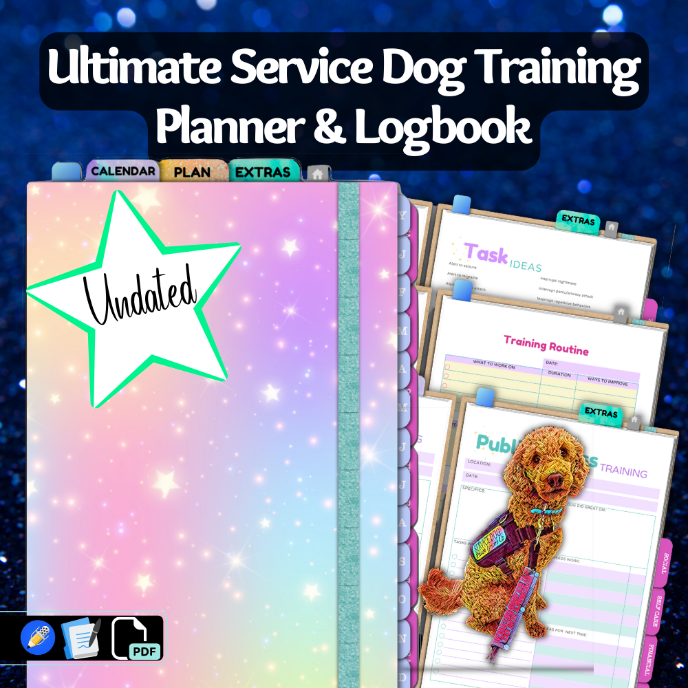 Undated Service Dog Training Planner & Logbook - Lover