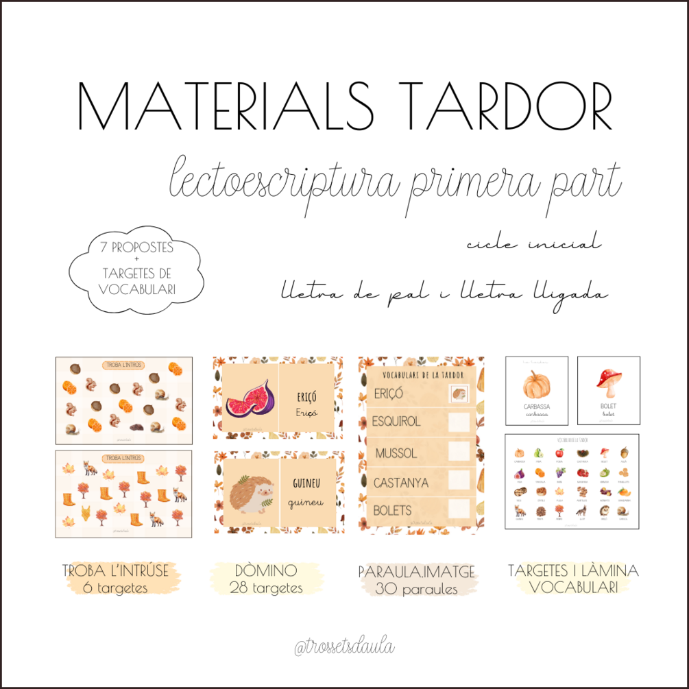 PACK 7 RECURSOS DE LECTOESCRIPTURA DE LA TARDOR