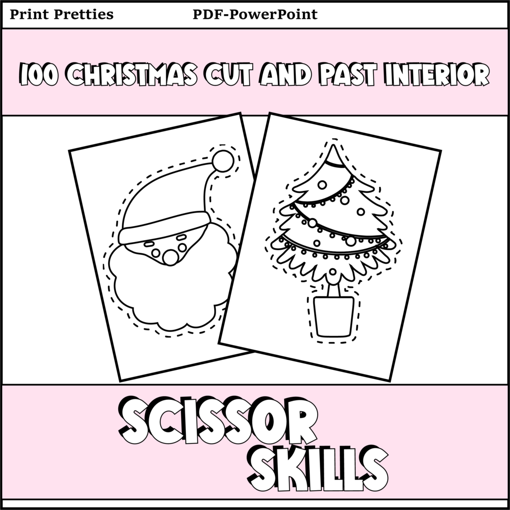Christmas Scissor skills for kids (KDP interior)