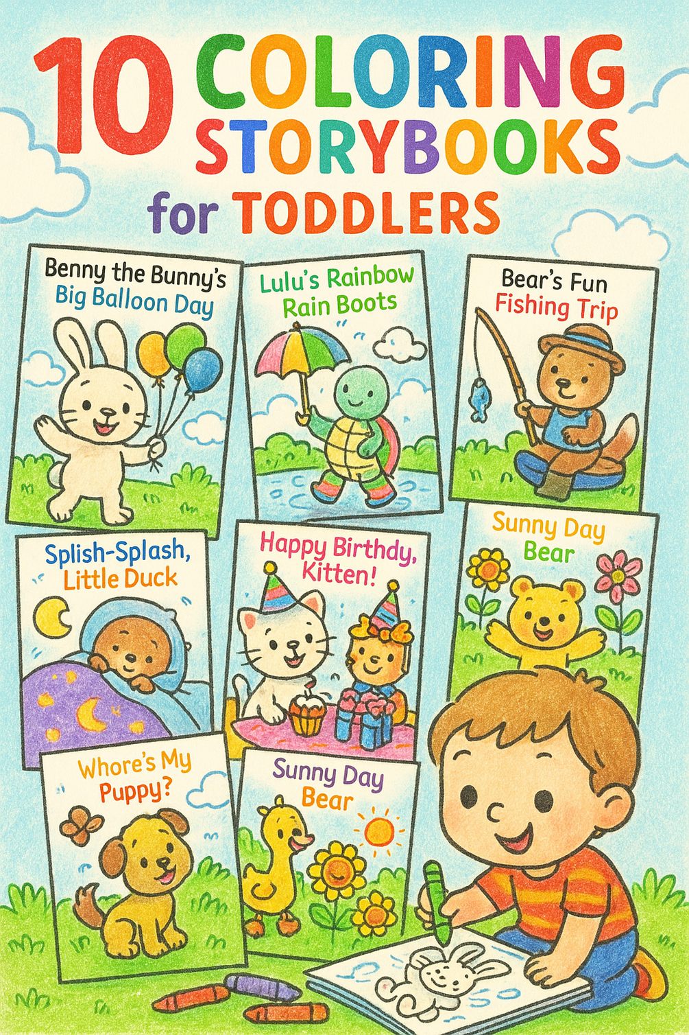 My First Stories to Color – 10-Book Toddler Bundle