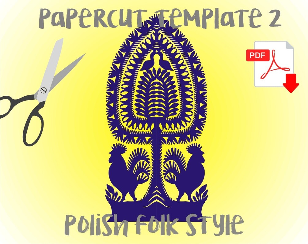 Papercut printable template from Poland / paper cut / folk art / paper ...