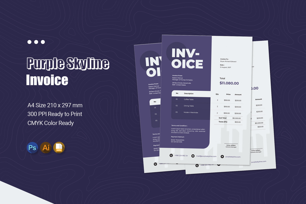 Purple Skyline Invoice