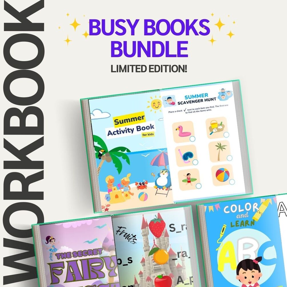 Busy Books Bundle + Learning Workbook for Kids | PLR & MRR