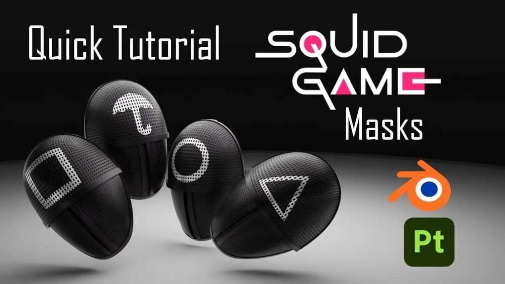 "Squid Game" guard mask .blend file