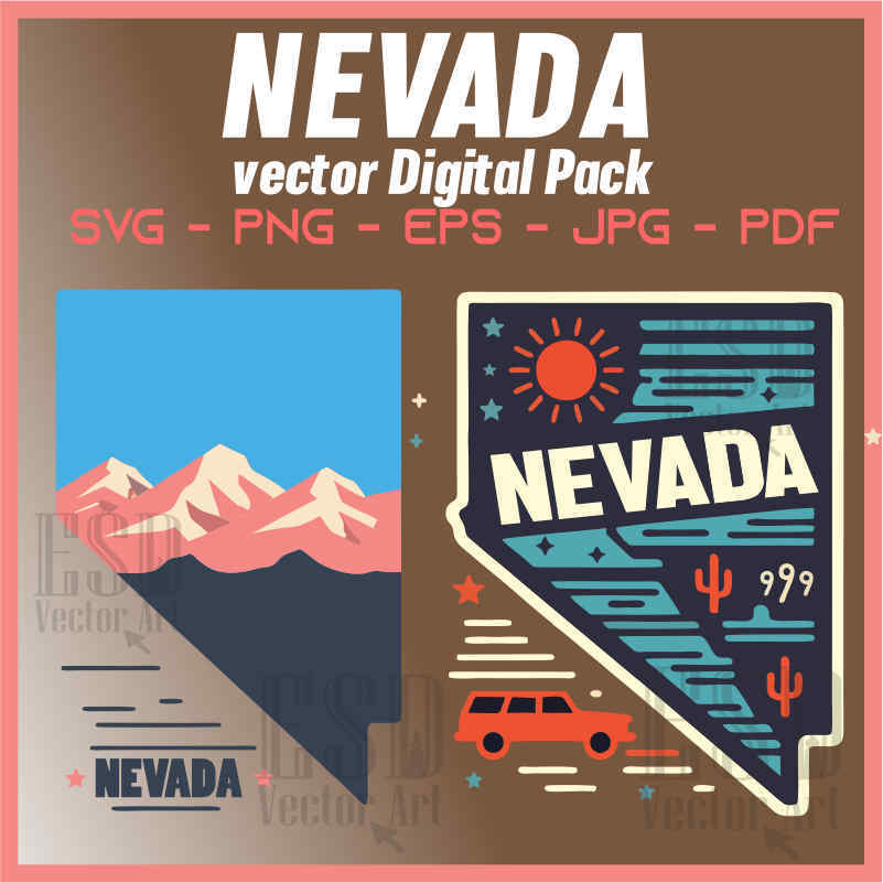 NEVADA MAP DIGITAL SVG - EPS- PNG - JPG - PDF