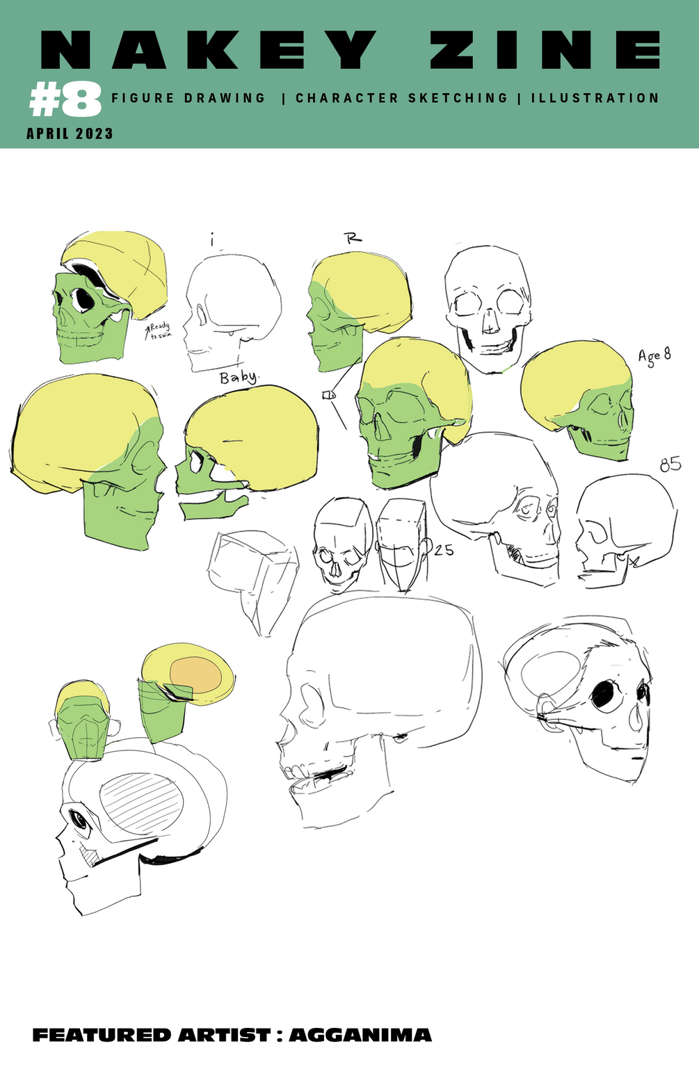 Nakey Zine #8 Figure Drawing , Character Sketching , Illustration