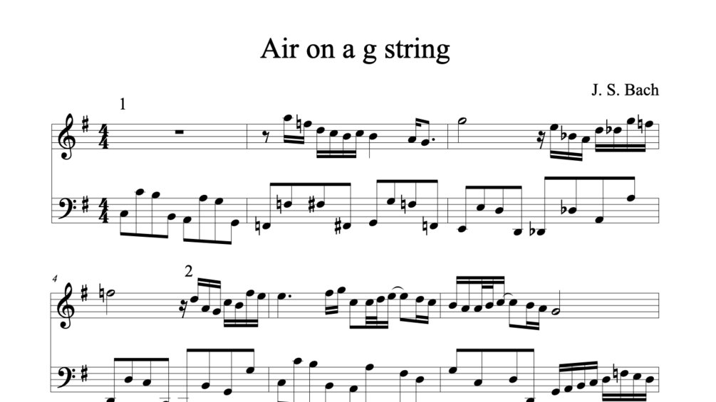 Air on a G string (Bach) - Partitura