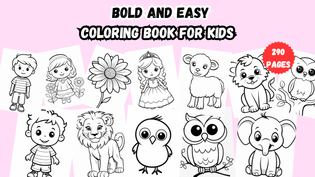 290 Bold and Easy Coloring Pages - KDP
