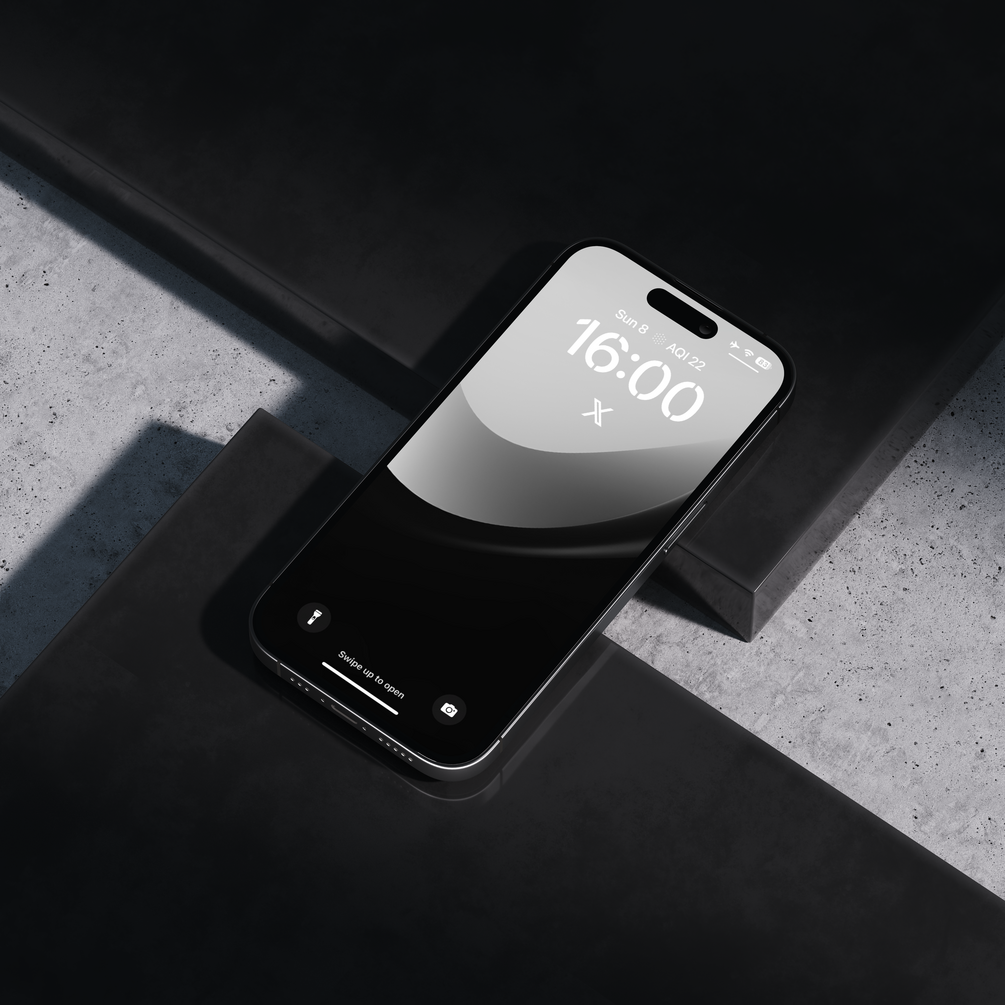 iPhone black and white curve design HD minimalist wallpaper, 8k resolu