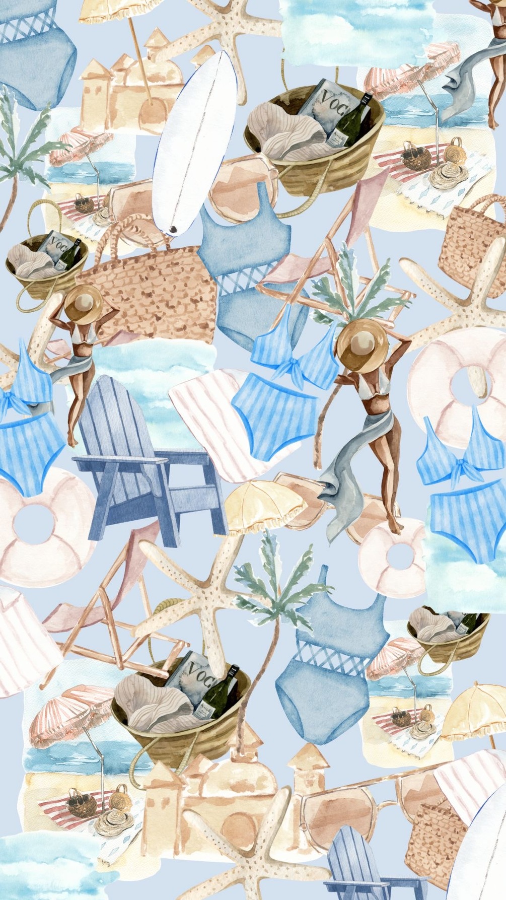 light blue costal wallpaper