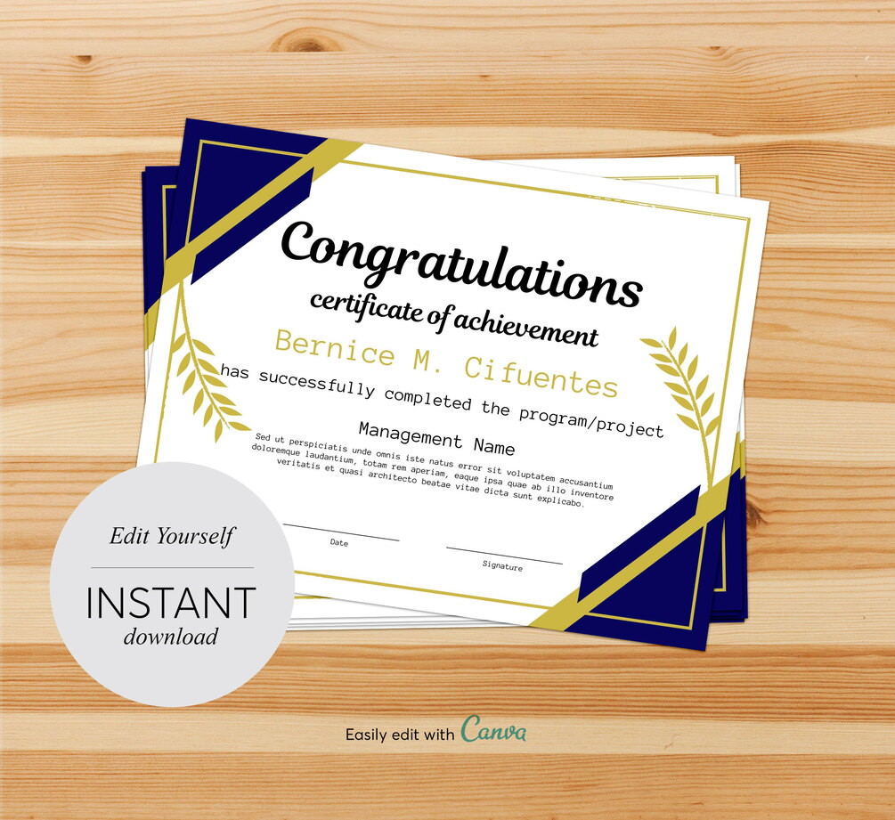 General Certificate Template - Editable in Canva
