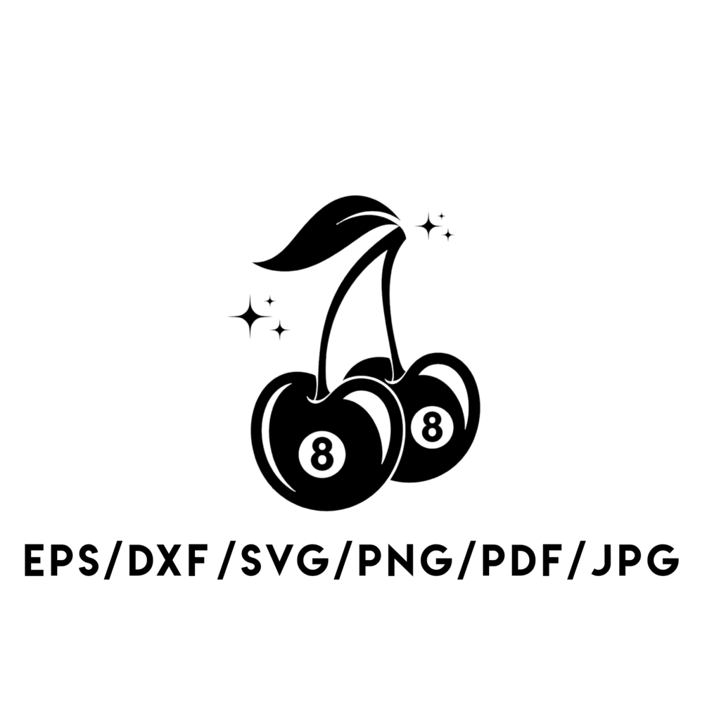 8 Ball Cherry Design Instant Download Svg, Eps, Dxf, Png, Pdf, Jpg ...